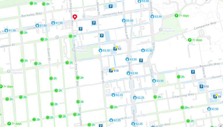 2026 : Map of Free Parking in Berkeley - Spot Angels